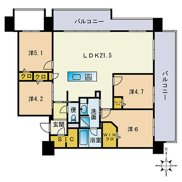 【ホームズ】照葉オーシャンステージEAST棟[4LDK/賃料15.7万円/5階/86.07㎡]。賃貸マンション住宅情報