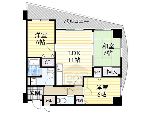 【ホームズ】デ・リード鶴見緑地パークサイド[3LDK/賃料11万円/6階/63.35㎡]。賃貸マンション住宅情報