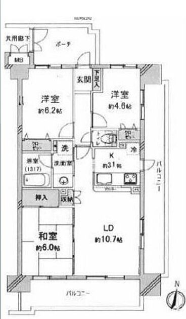 【ホームズ】日暮里舎人ライナー 見沼代親水公園駅 徒歩15分。[3LDK/賃料9.8万円/2階/65.27㎡]。賃貸マンション住宅情報