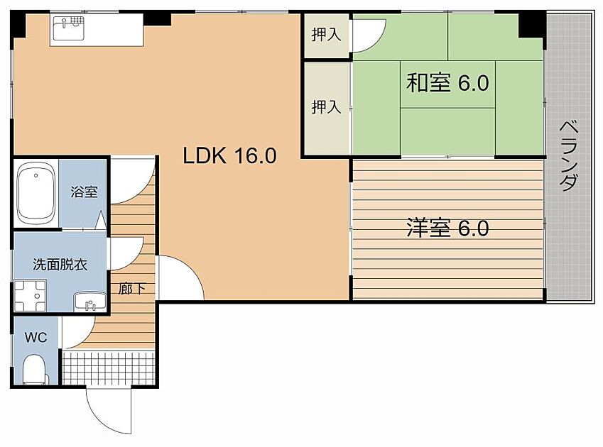 【ホームズ】でお部屋探し！エザンスM 2階/0205[2LDK/賃料6.3万円/59.5㎡]賃貸アパート住宅情報(物件番号:0145828-0002584、取扱い不動産会社:株式会社川商ハウス ...
