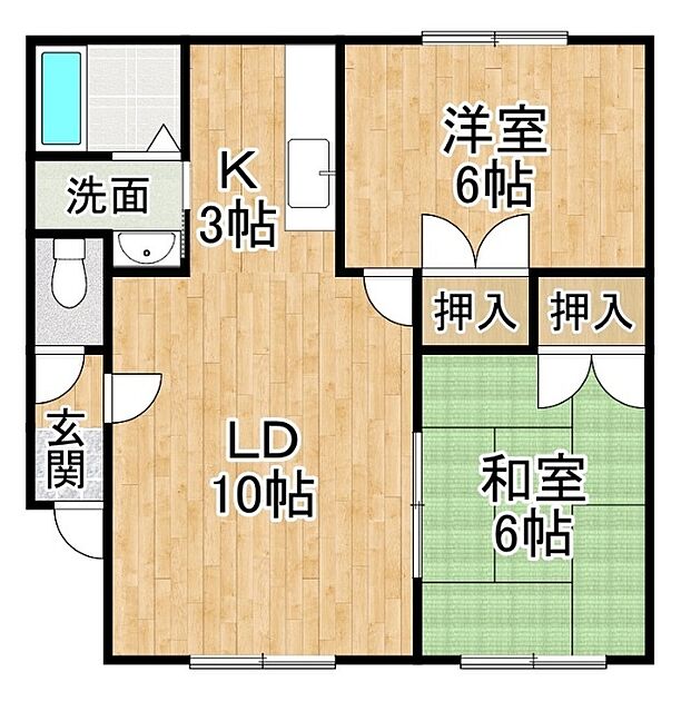 【ホームズ】イースト・ホーム3・1[2LDK/賃料4.4万円/2階/50㎡]。賃貸アパート住宅情報