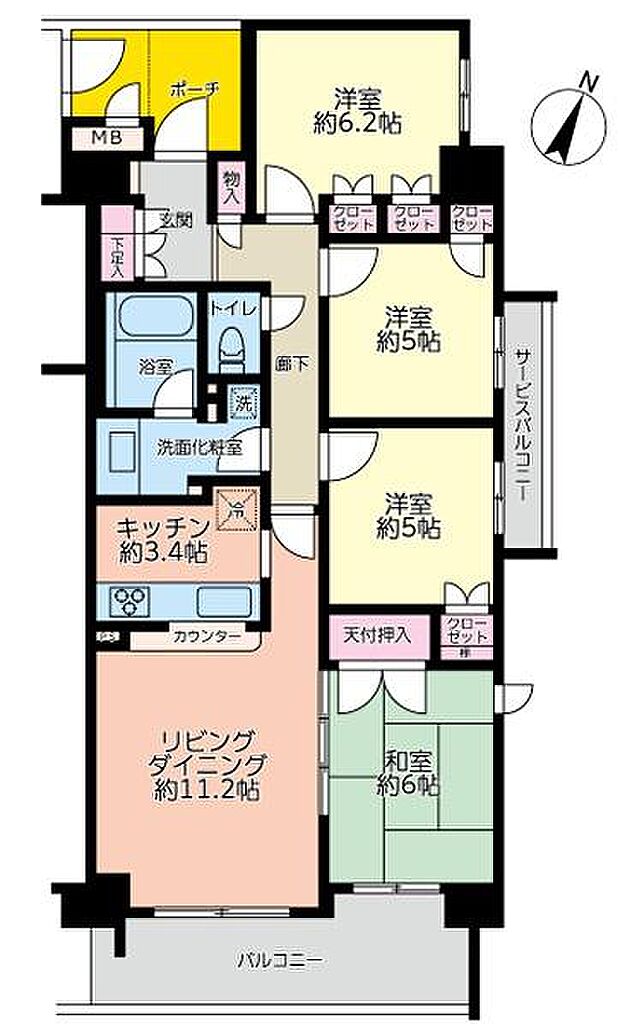 グランスイート横濱磯子 4LDK 4階の中古マンション情報【スマイティ】物件番号：14-8286314