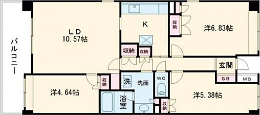 【ホームズ】ディー・トリア ソレイユハウス[3LDK/6階/70.4㎡]。賃貸マンション住宅情報