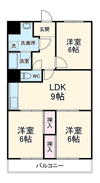 【ホームズ】でお部屋探し！グリーン江口 2階/202[3LDK/賃料6.2万円/66.78㎡]賃貸マンション住宅情報(物件番号:3701195-0125578、取扱い不動産会社:ハウスコム東海 ...